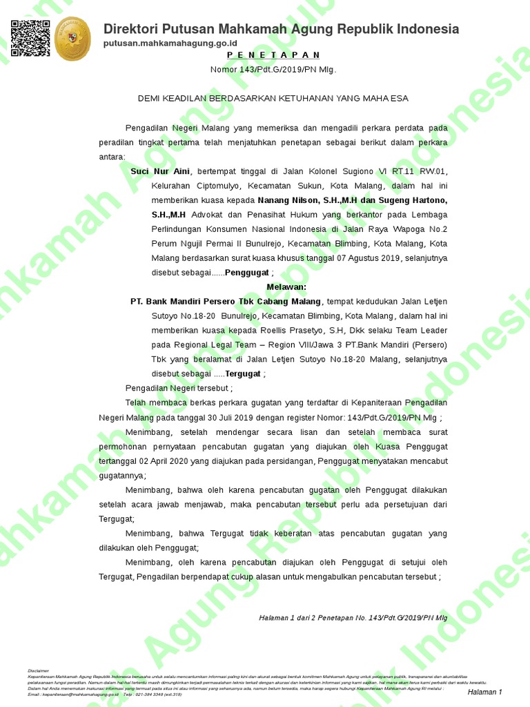 Putusan 143 PDT.G 2019 PN MLG 20221229011837 | PDF