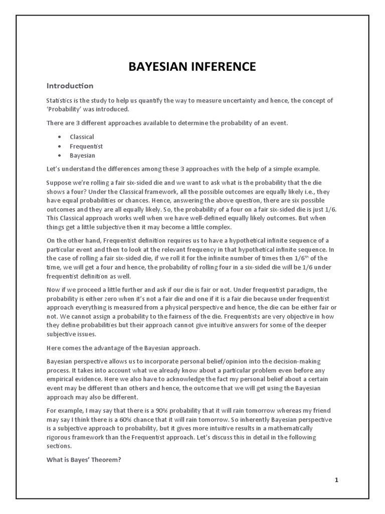 Bayesian Inference | PDF | Bayesian Inference | Statistical Inference Bayesian Inference | PDF | Bayesian Inference | Statistical Inference