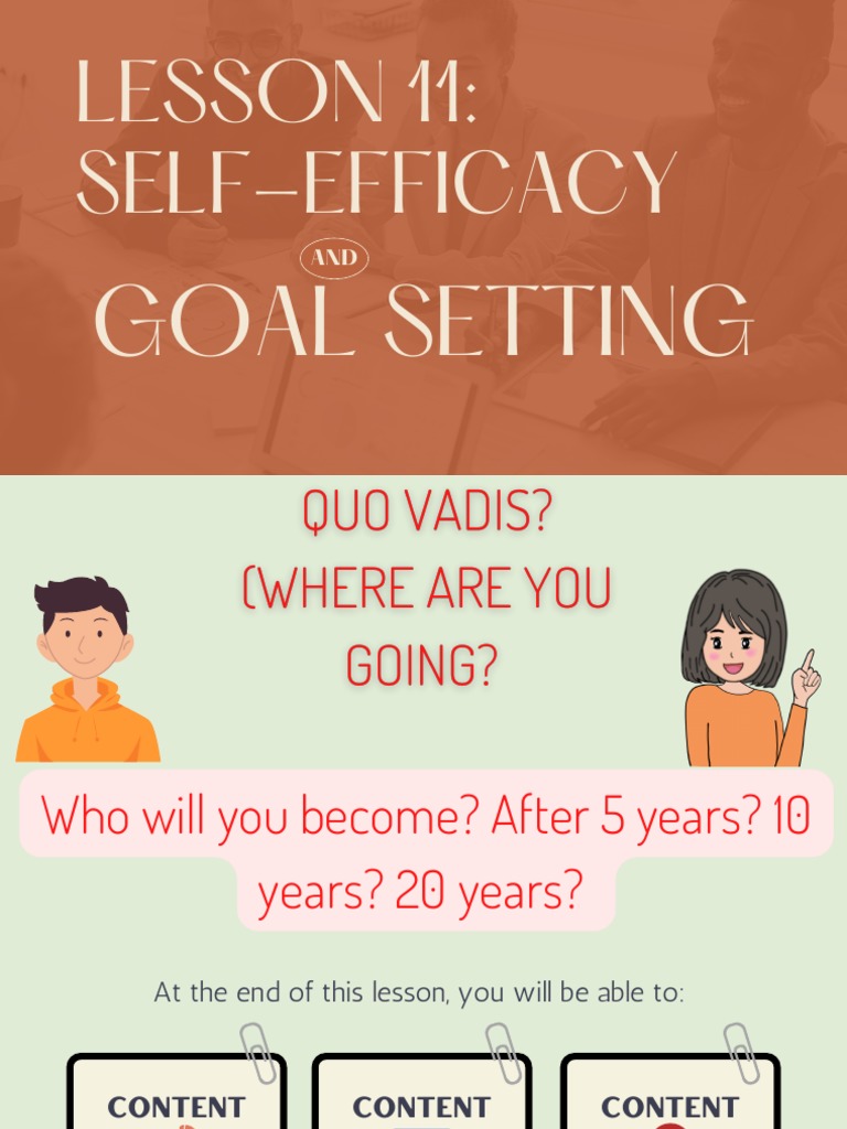 Lesson 11 - Self-Efficacy | PDF | Goal | Goal Setting