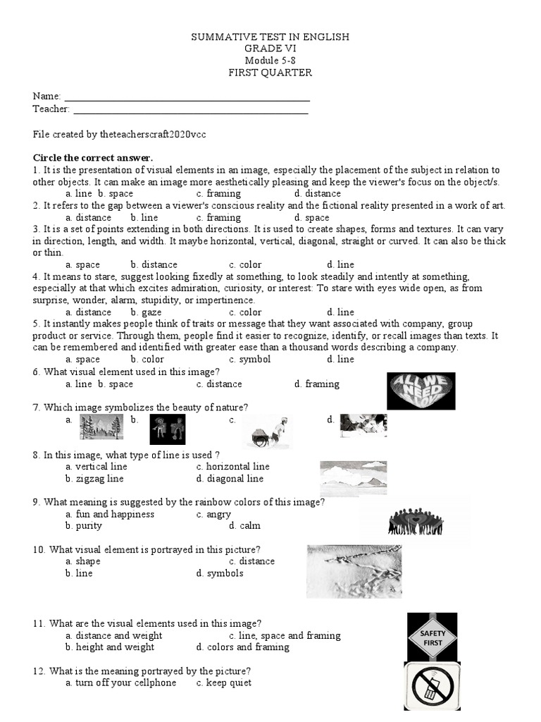Summative Test in English | PDF | Cognitive Science