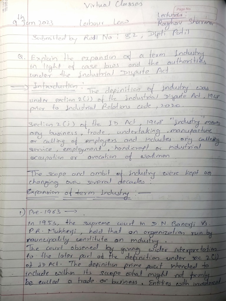 Roll No 82, Dipti Patil - Labour Law Assignment | PDF