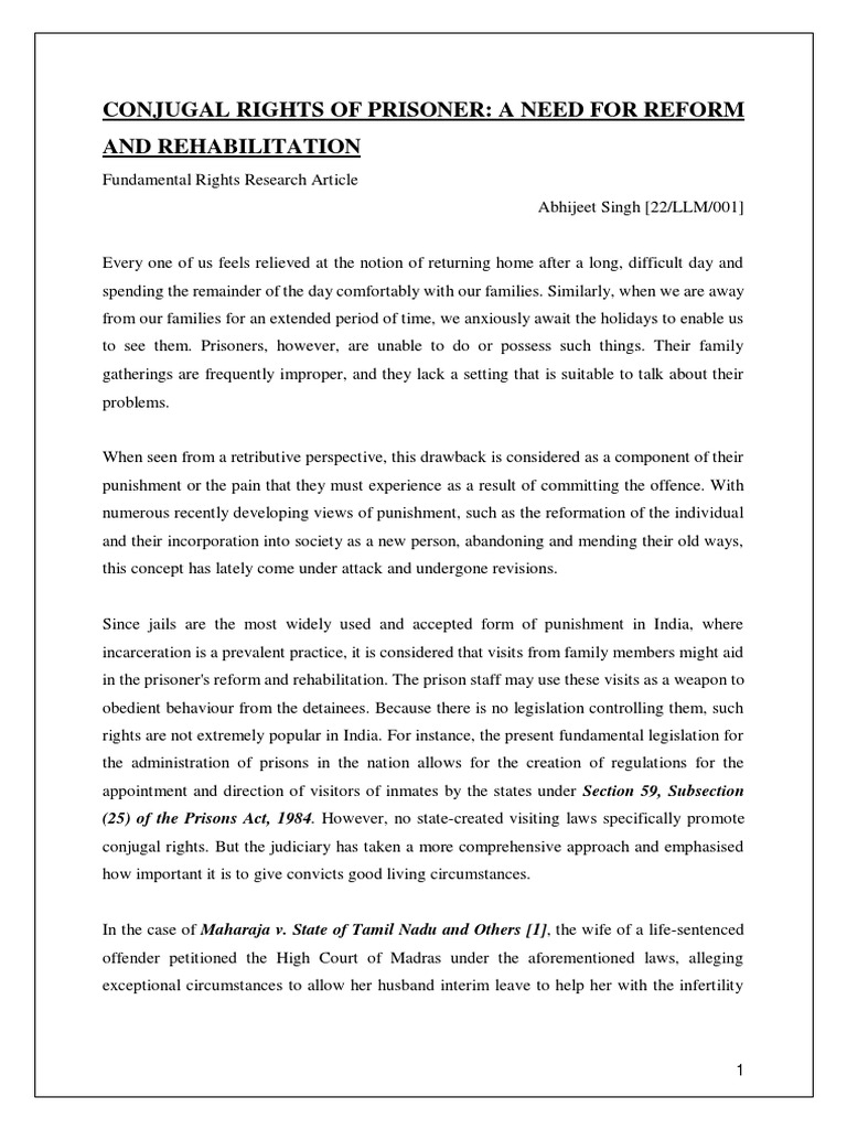 Fundamental Rights Project | Download Free PDF | Prison | Marriage
