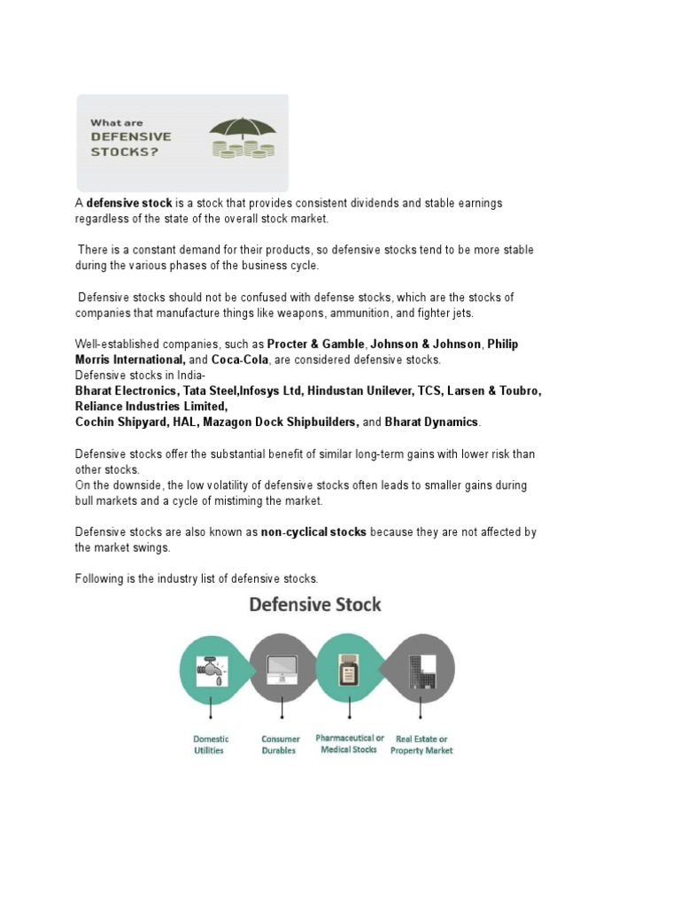 Defensive Stocks | PDF | Stocks | Investing