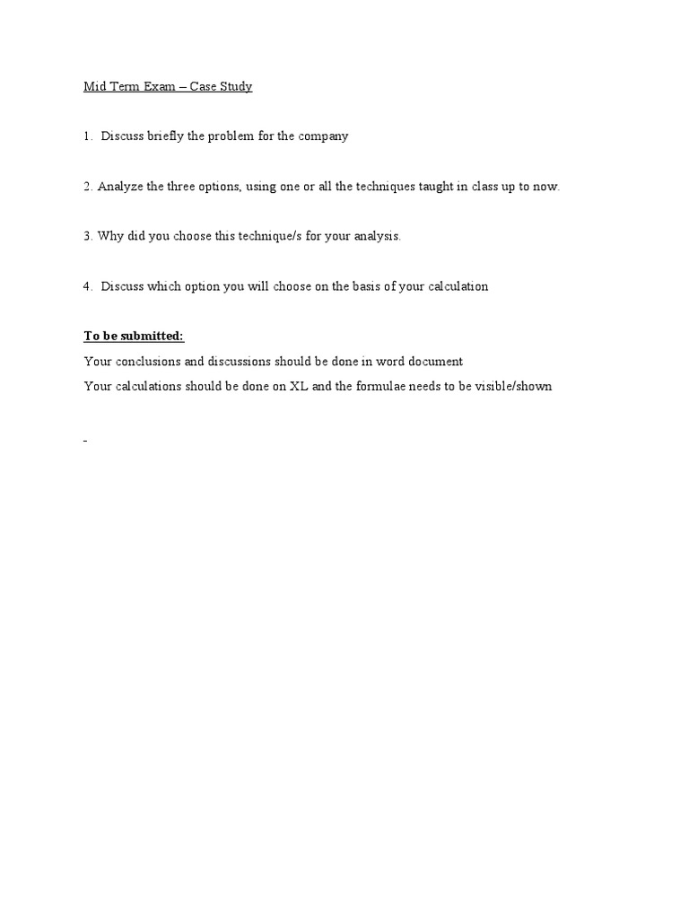 Mid Term Case Study Questions | PDF