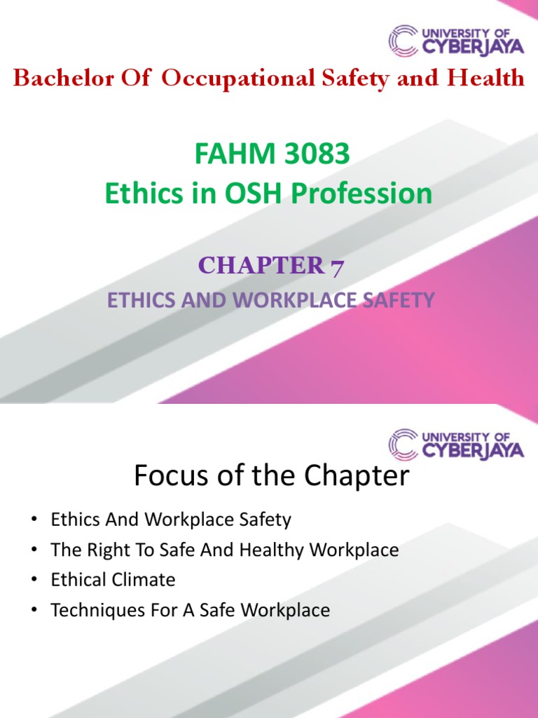 Chapt 7 Ethics and Workplace Safety | PDF | Occupational Safety And Health | Employment