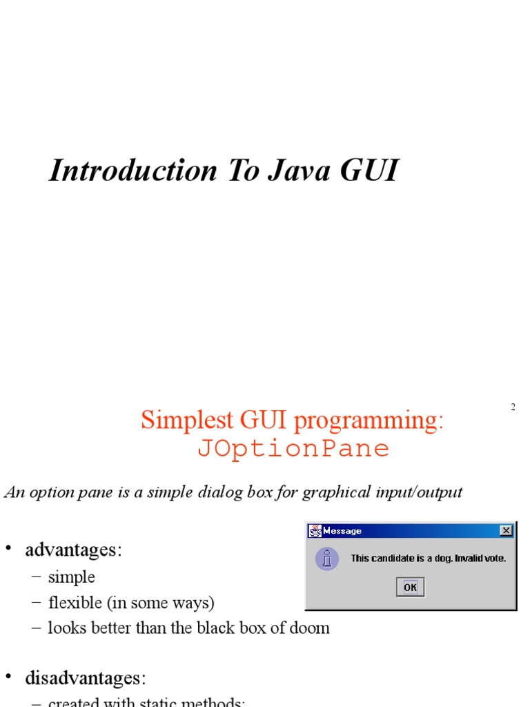 Introduction To Java GUI | PDF | Method (Computer Programming ...