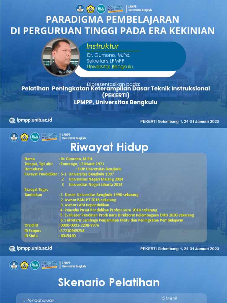 Materi 2 Paradigma Pembelajaran Di Perguruan Tinggi Di Era Kekinian - Dr. Gumono, M.Pd. | PDF