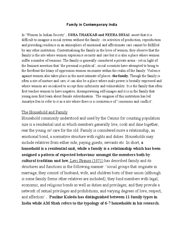Family in Contemporary India | PDF | Family | Inheritance