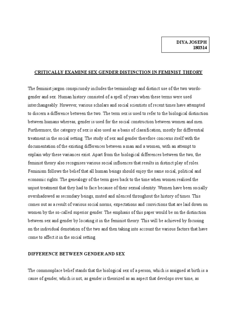 Feminism Assignment Sem 6 | PDF | Gender | Gender Studies