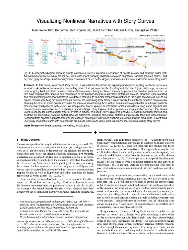 Visualizing Nonlinear Narratives With Story Curves | PDF | Narrative | Pulp Fiction