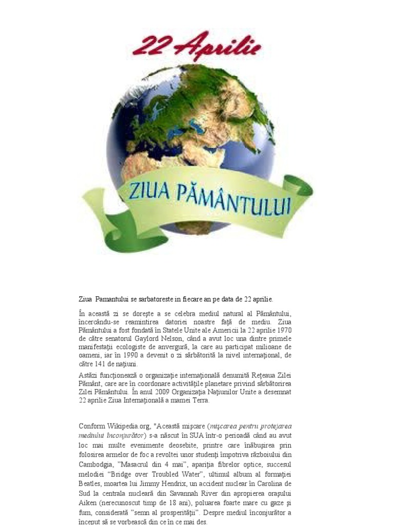 Ziua Pamantului | PDF