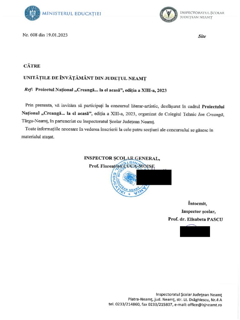 Proiect-Creanga La-El-Acasa - Redacted | PDF