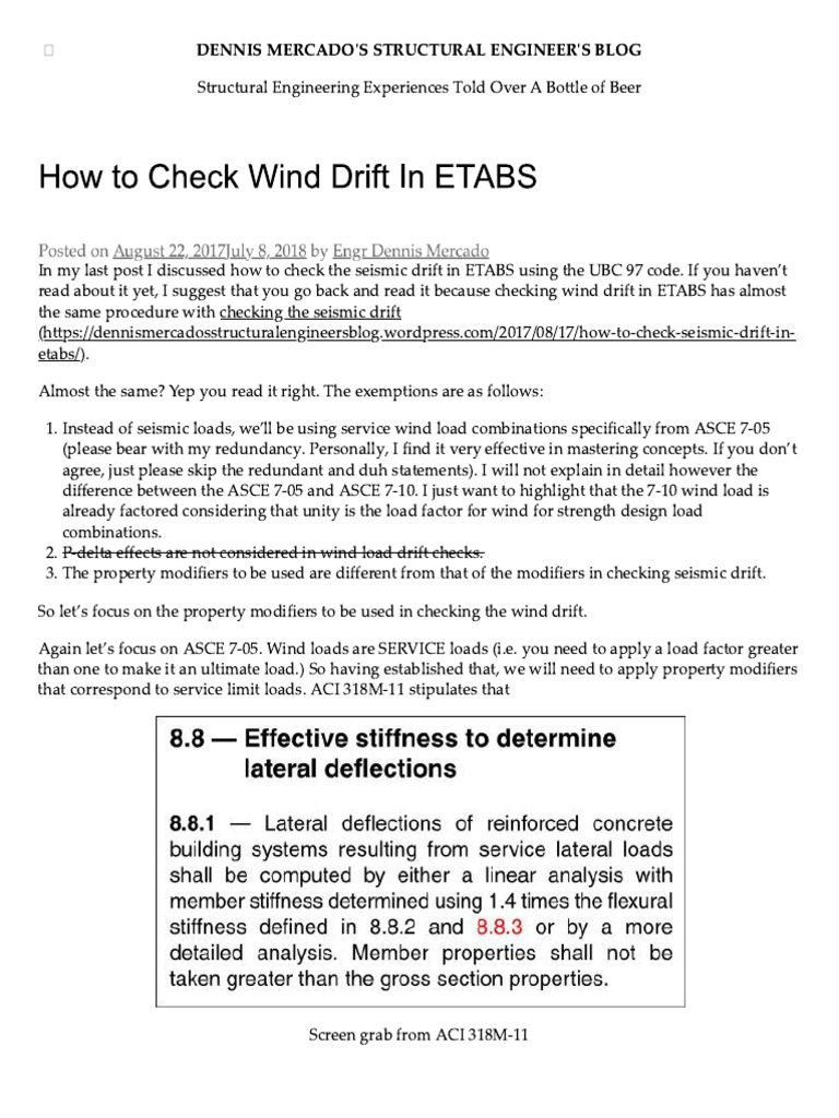 How To Check Wind Drift in ETABS - Dennis Mercado's Structural Engineer ...