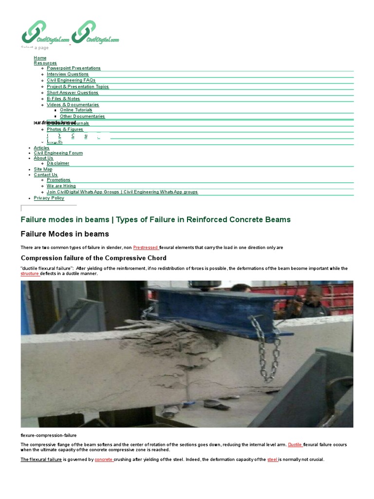 Failure Modes in Beams | PDF | Beam (Structure) | Fracture