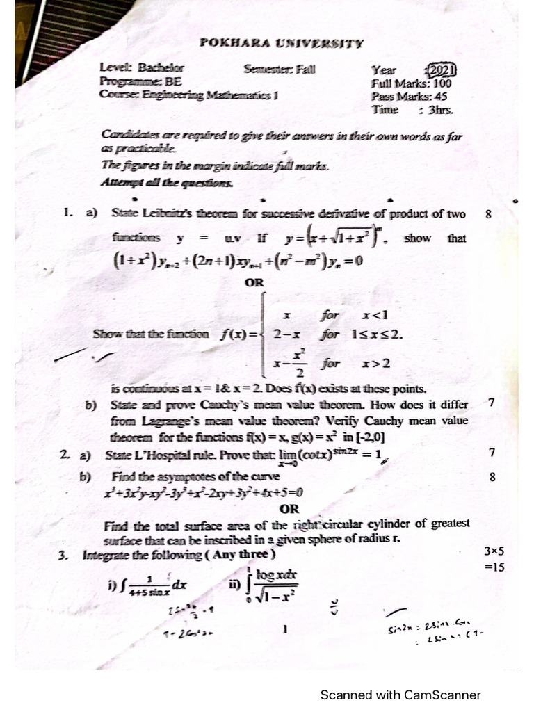 1st and 2nd Sem Question Paper | PDF