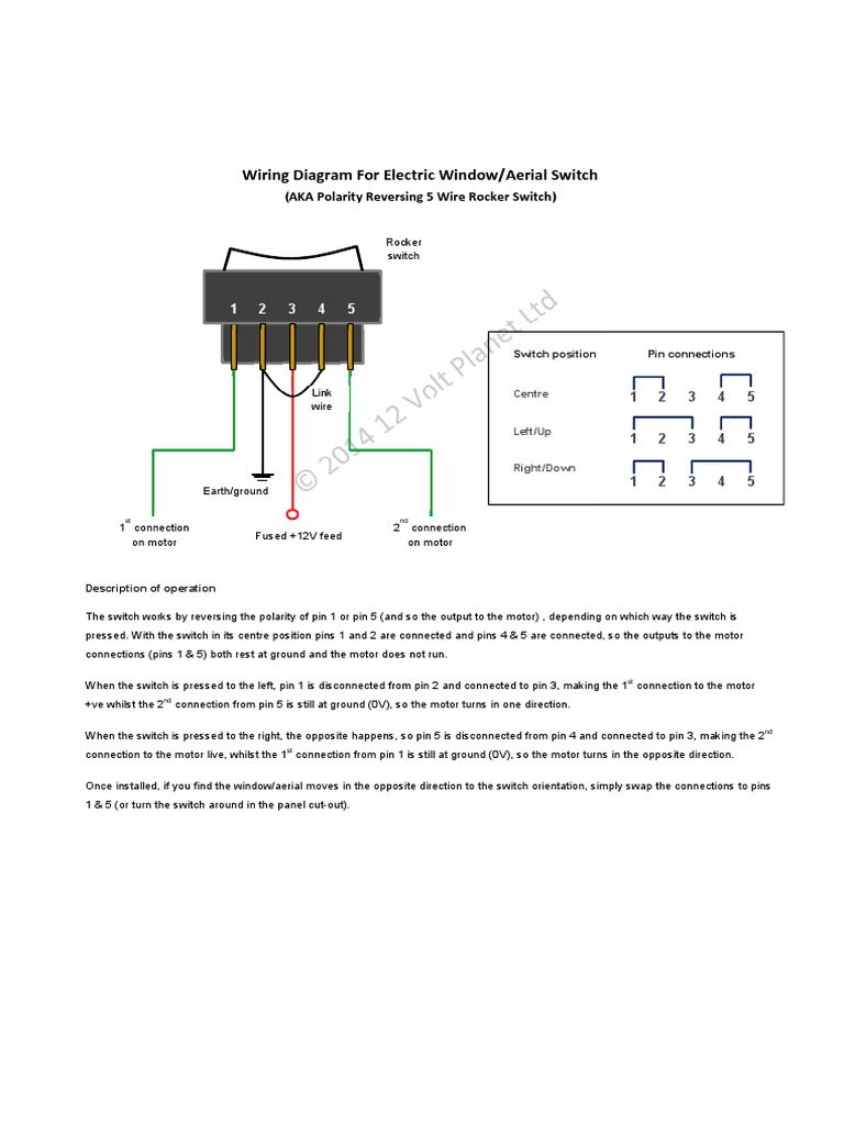 12V Electric Window & Aerial Switch Wiring Diagram | PDF | Switch ...