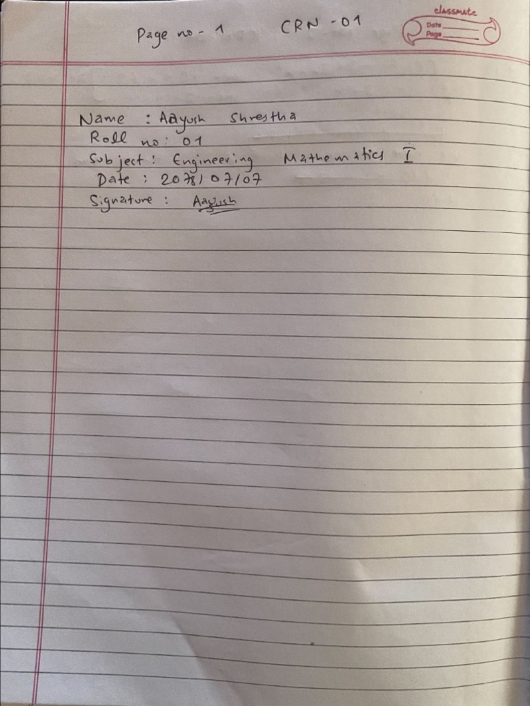 01 - Engineering Mathematics I | PDF