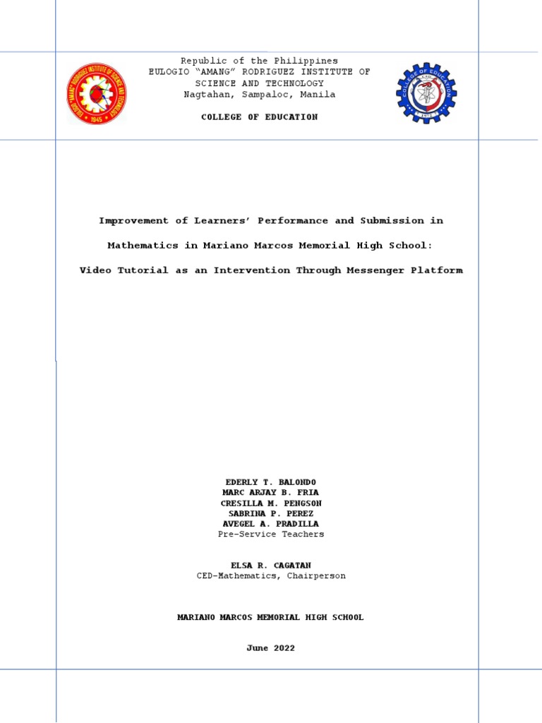 Classroom Based Action Research MMMHSFINAL | PDF | Sampling (Statistics ...