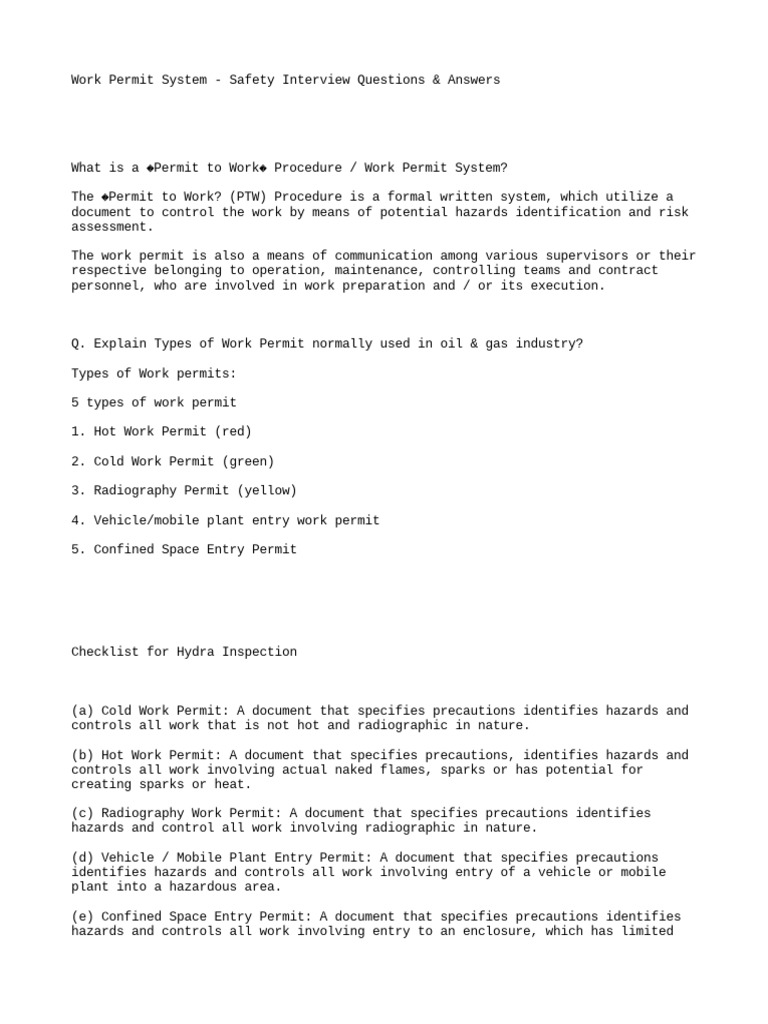 PTW | PDF | Hazards | Occupational Safety And Health