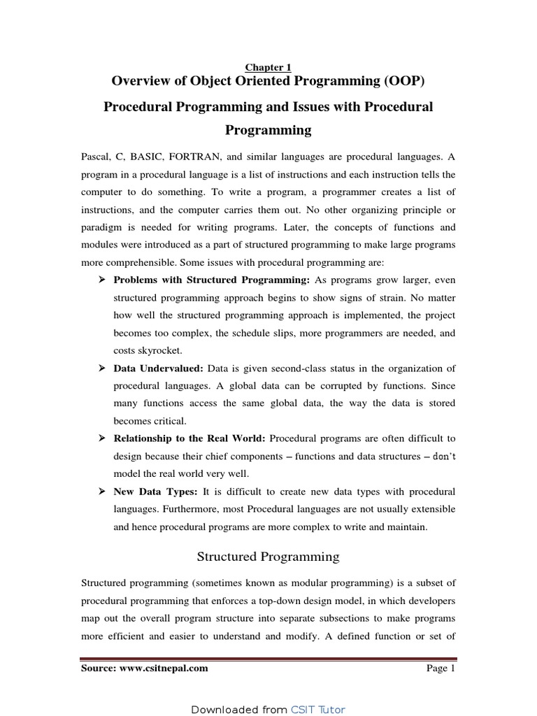 Object Oriented Programming Note Descargar Gratis Pdf Object Oriented Programming