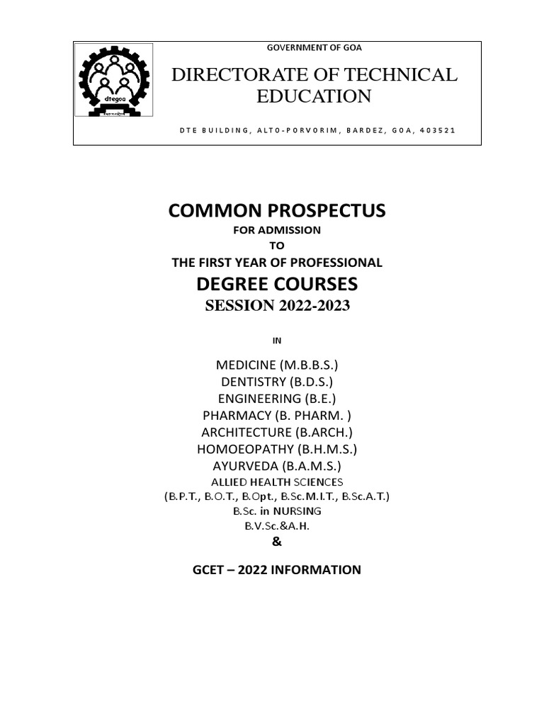 GCET Prospectus | PDF | University And College Admission | Academic Degree