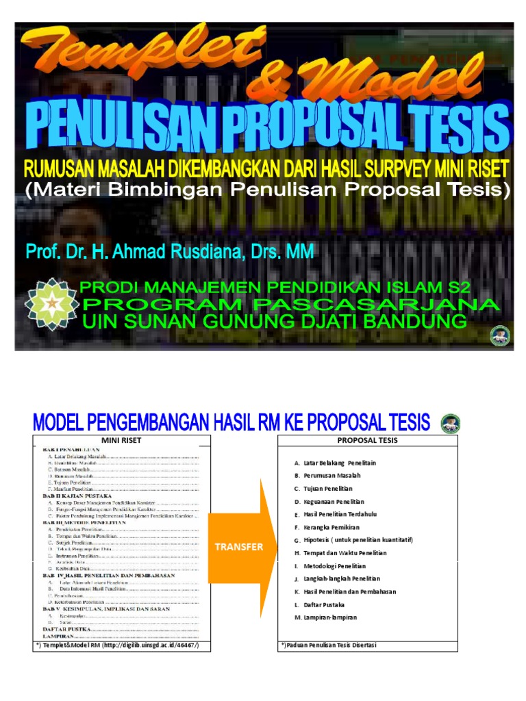 Templet Dan Model Pnul Prop Tesis Dar RM Pdf2 | PDF | Sains & Matematika