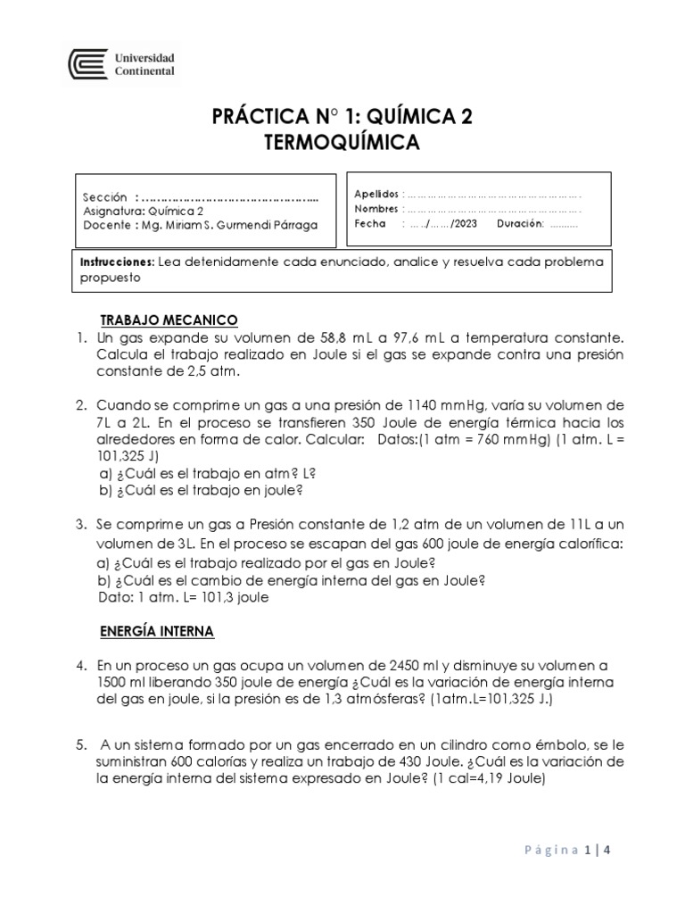 Practica #1 Termoquímica I y Ii | PDF | Física Aplicada e ...