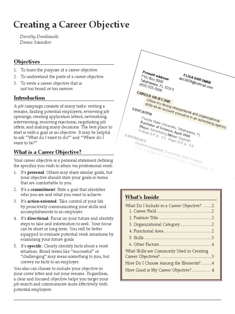 Crafting Effective Career Objectives | PDF | Goal | Employment
