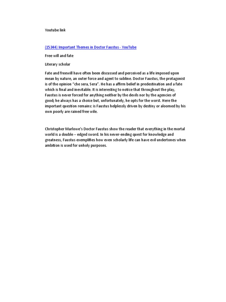 Free Will and Fate Theme | PDF