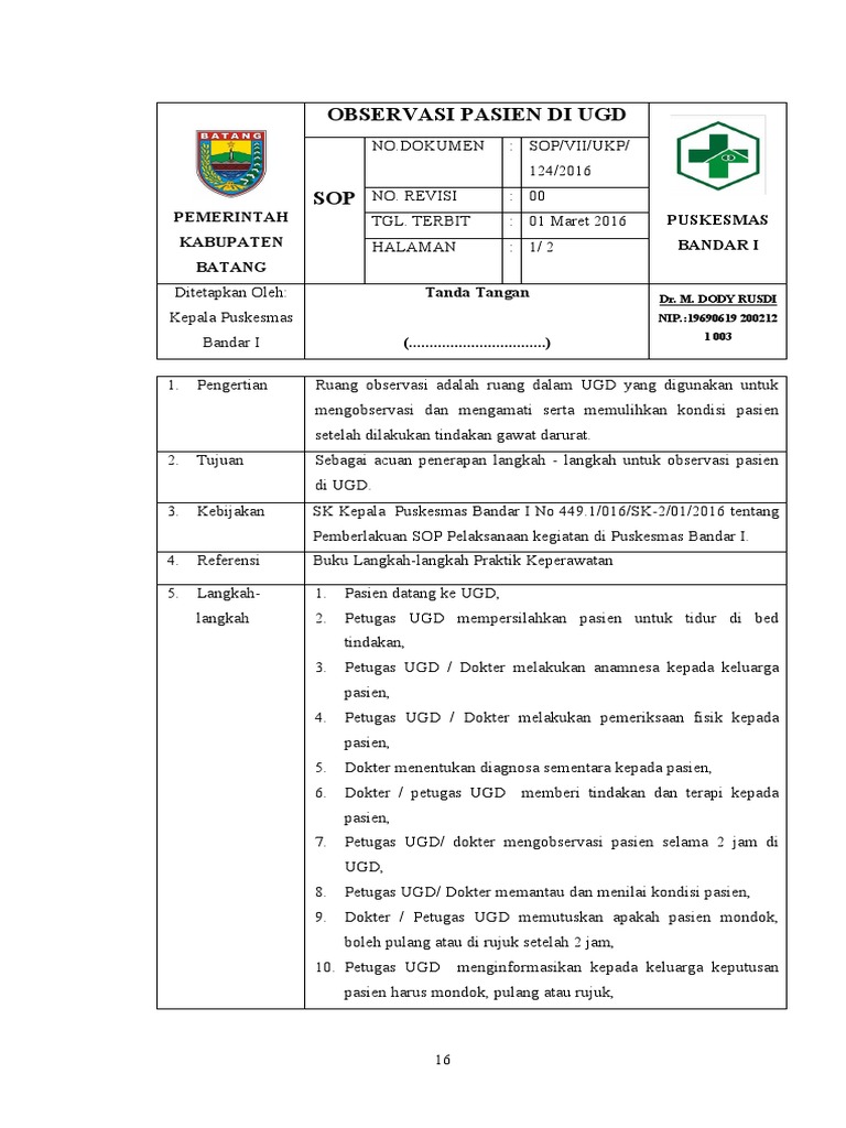 Observasi Pasien Di Ugd | PDF