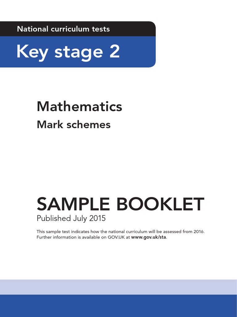 2016 Sample ks2 Mathematics Markschemes | PDF | Decimal | Multiplication