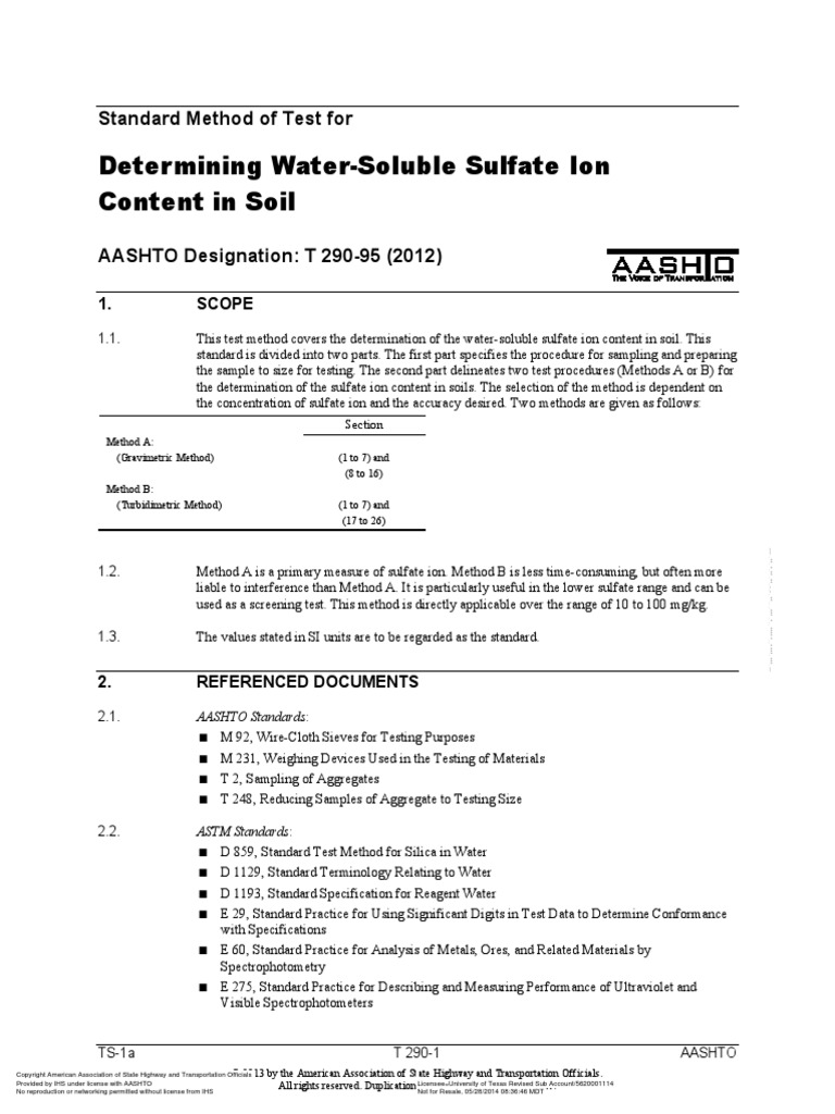 AASHTO Designation T 290-95 (2012) | PDF | Spectrophotometry ...