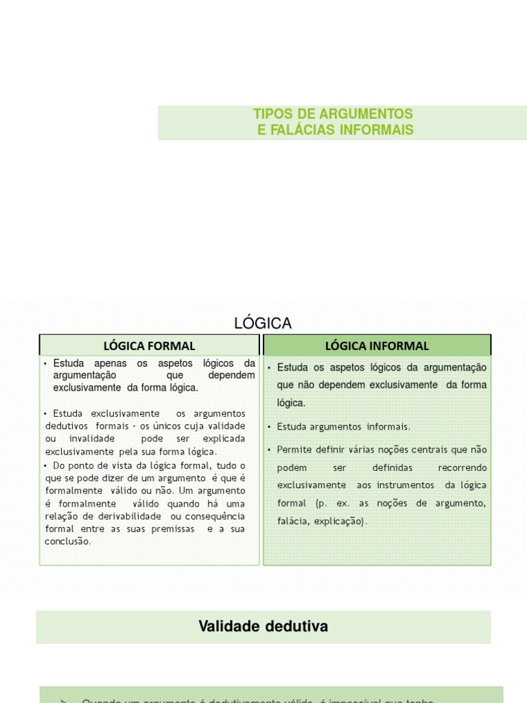DEF.01 - Argumentos Não Dedutivos e Falácias Informais | PDF | Argumento | Raciocínio dedutivo