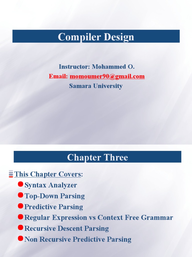 Chapter 3 - Syntax Analyzer | Download Free PDF | Parsing | Syntax