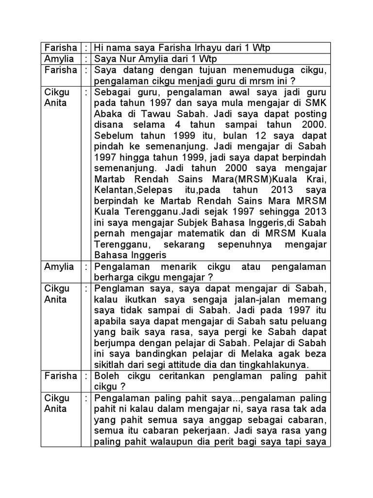 Format Wawancara | PDF
