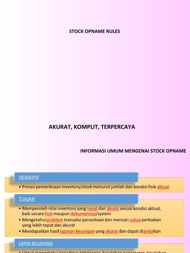Aturan dan Proses Stock Opname | PDF