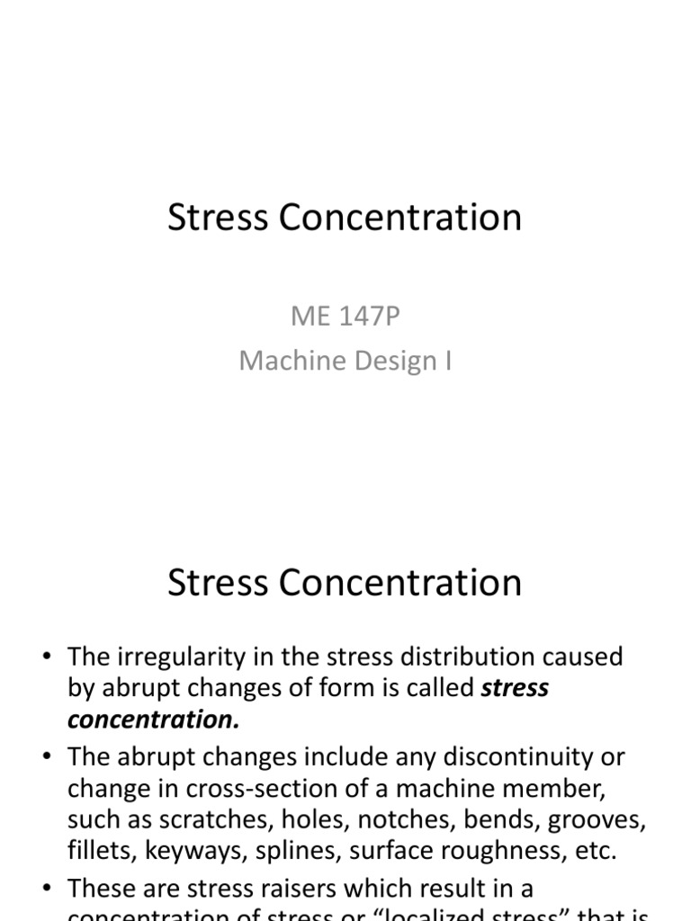 Stress Concentration (Lec11) | PDF | Stress (Mechanics) | Bending