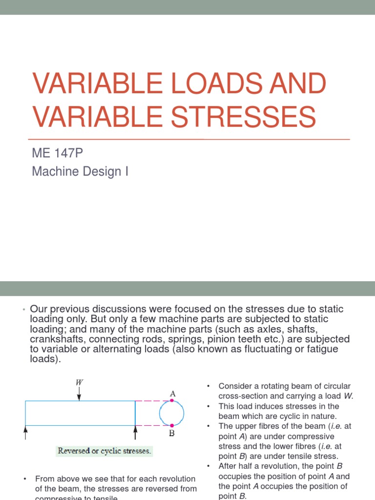 Variable Loads (Lec10) | PDF | Strength Of Materials | Stress (Mechanics)