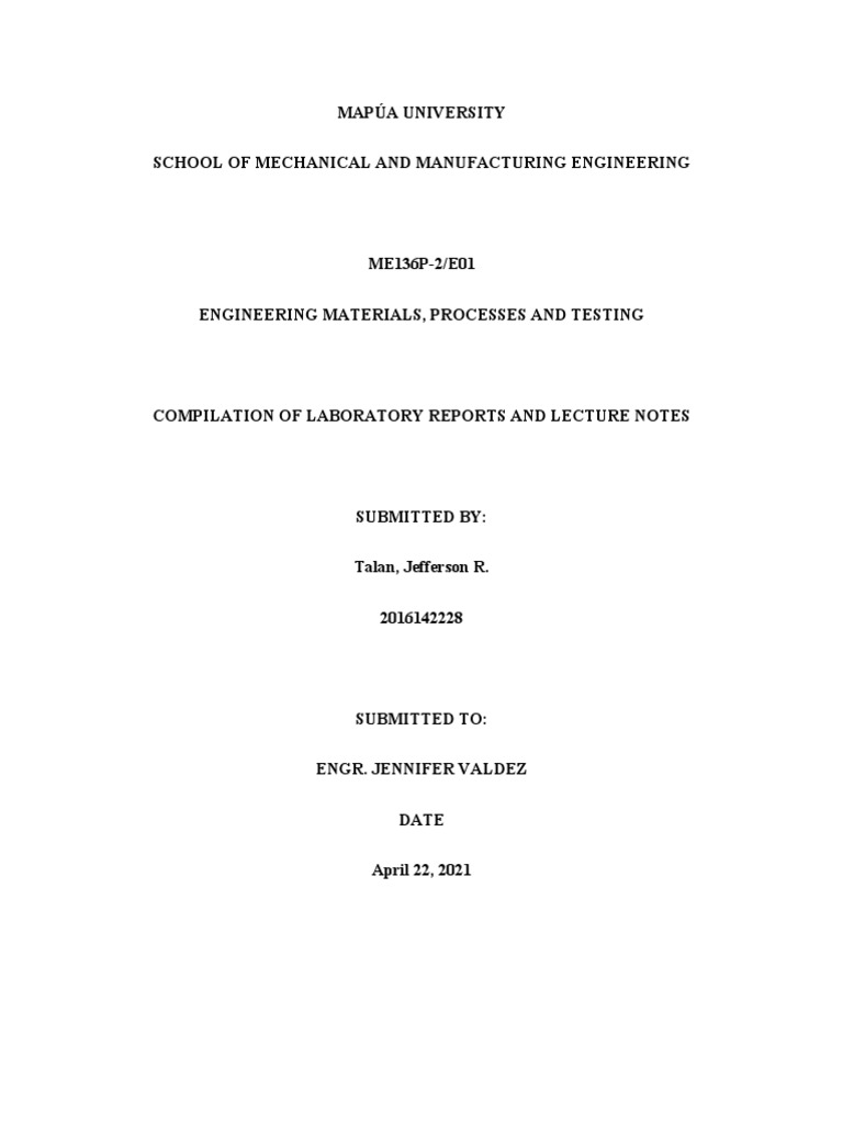MAPÚA UTM Lab Reports | PDF