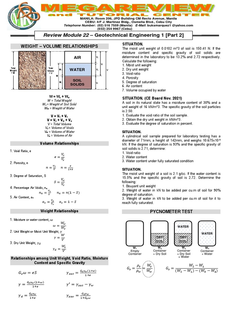 Review Module 22 Geotechnical Engineering 01 Part 2 | PDF | Environmental Engineering | Earth ...