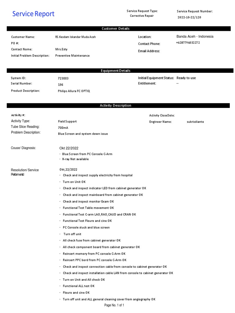 Preventive Maintenance and Troubleshooting of Philips Allura FC OPTIQ ...