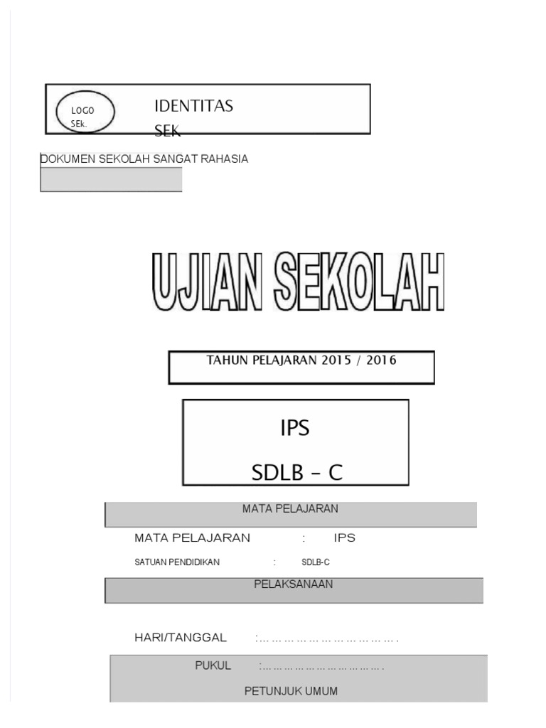 PDF Soal Ips SDLB C | PDF