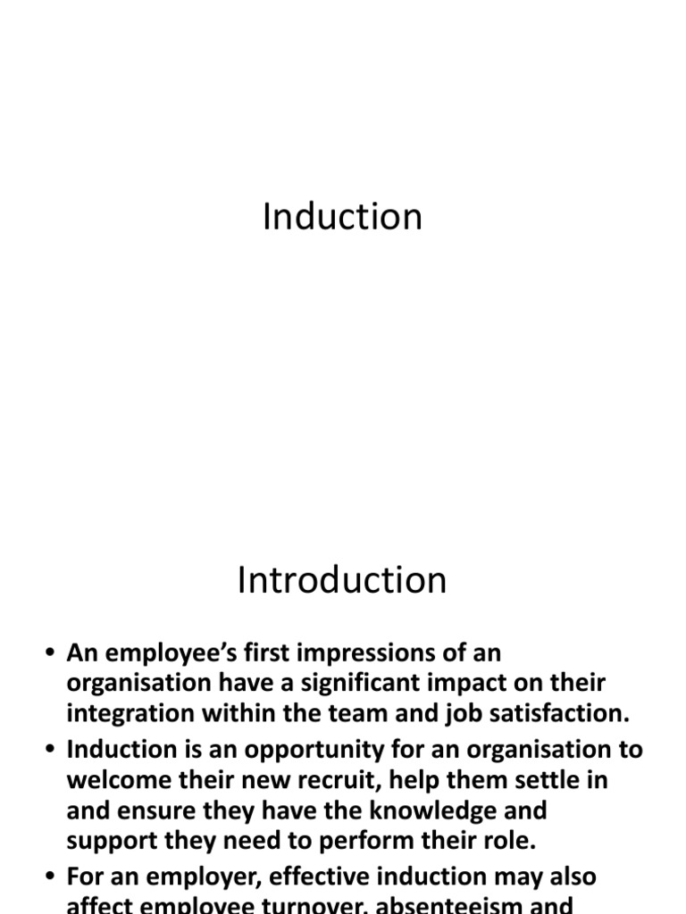 Induction | PDF | Employment | Business