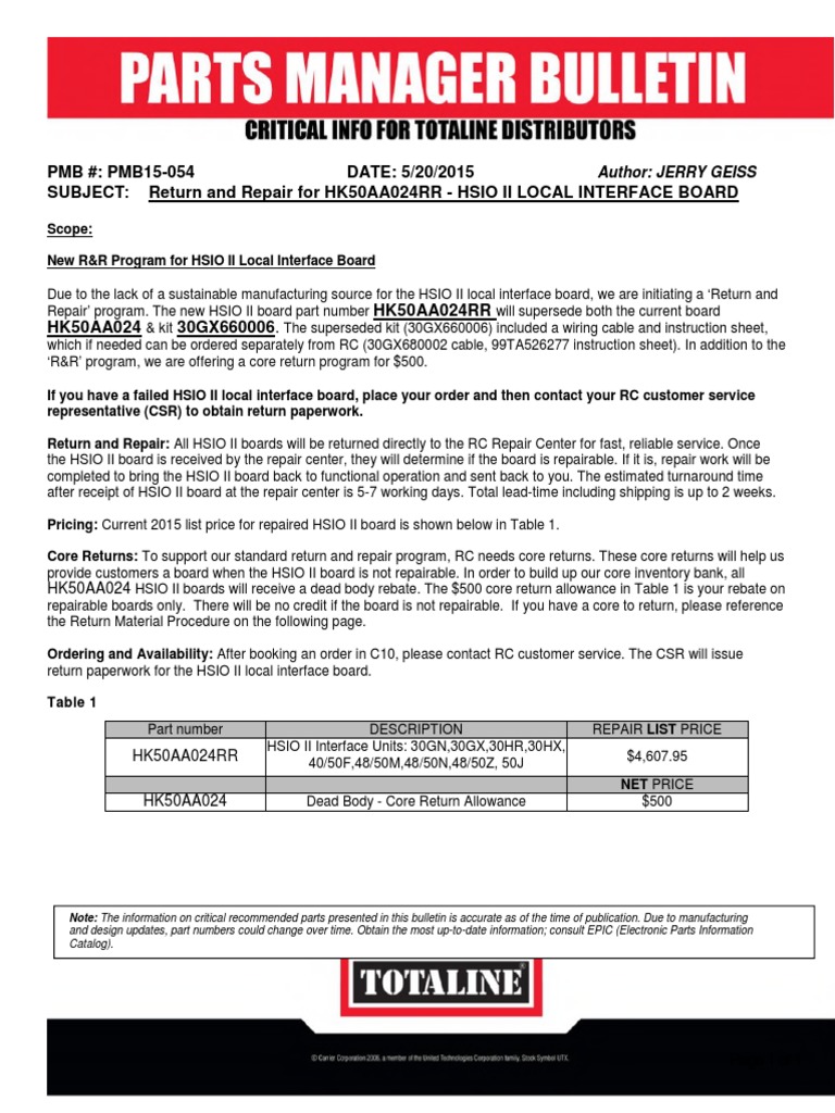 HSIO II Board Return & Repair Program | PDF | Service Industries ...