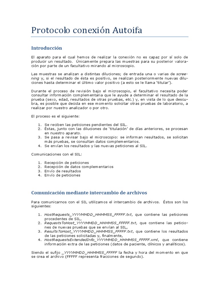 PALEX - Siexpert - Auto - IFA - Protocolo Conexión Autoifa | PDF ...