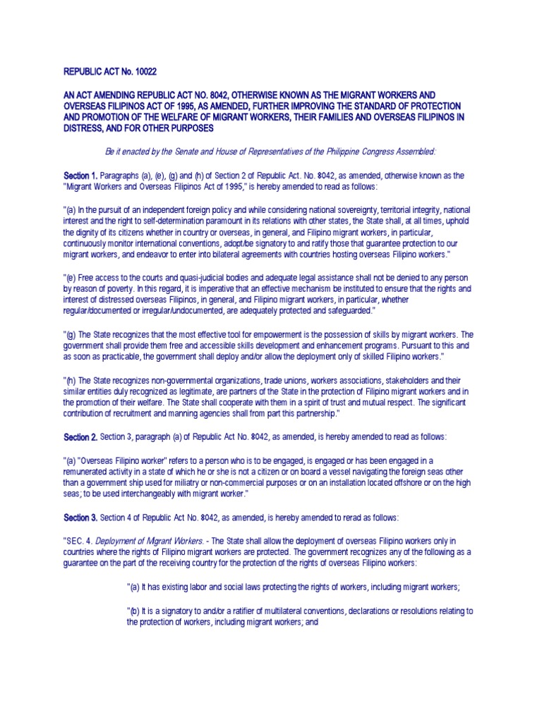 The Migrant Workers Act | PDF | Employment | Economies