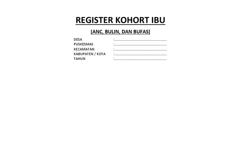 Register Kohort Ibu | PDF