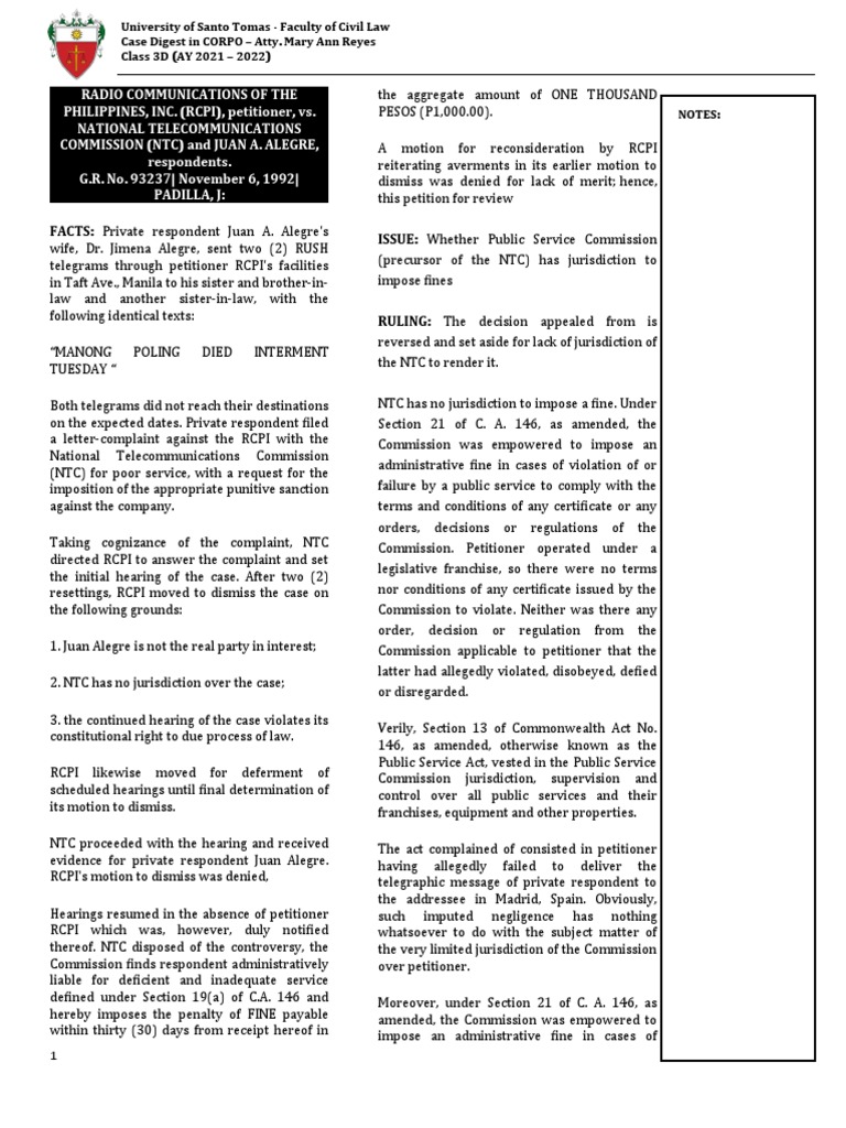 RCPI v. Court of Appeals, 195 SCRA 147 | PDF | Jurisdiction | Common Law