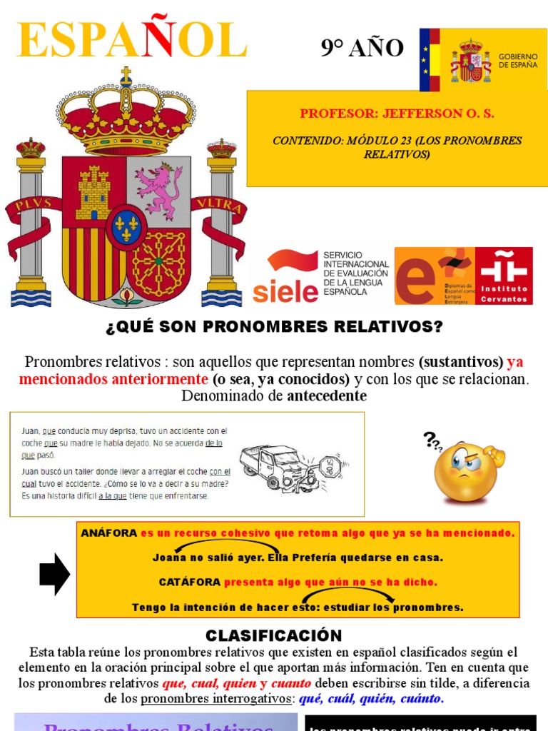 Pronombres Relativos en Español | PDF | Pronombre | Sustantivo
