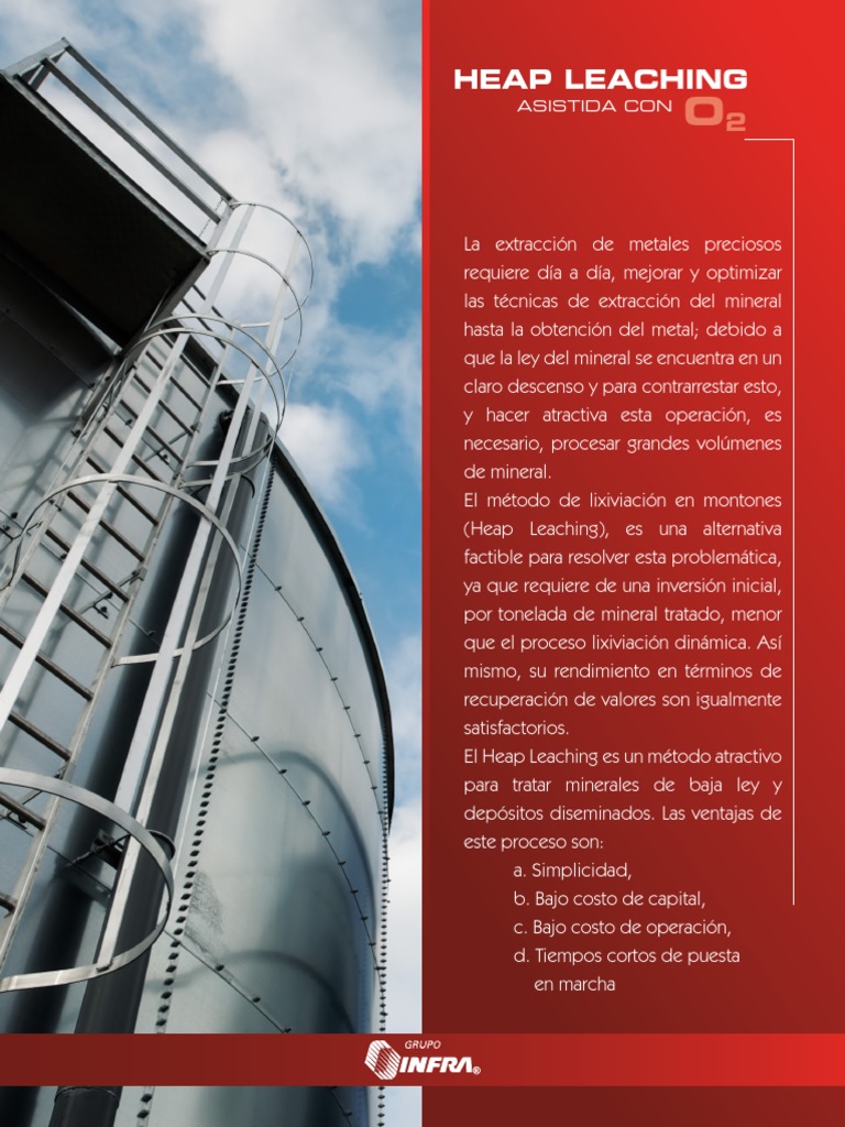 Heap Leaching Asistida Con 02 | PDF | Cianuro | Oxígeno